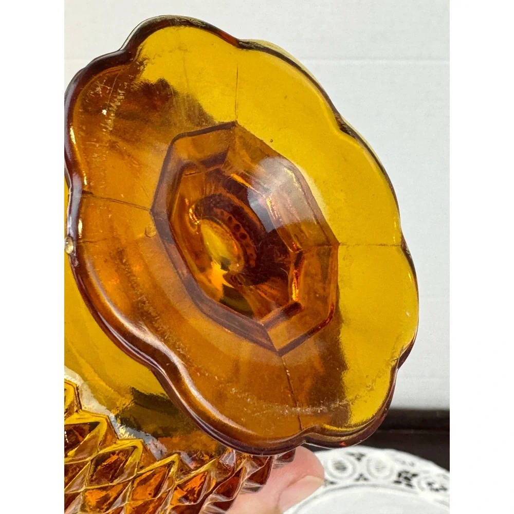Accents | Vintage Indiana Glass Diamond Fairy Lamp Base No Chips Or ...